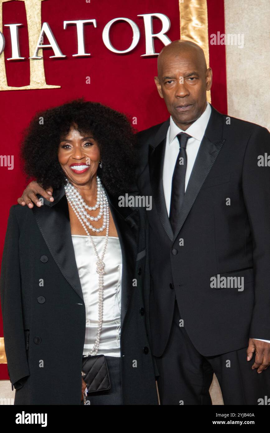 London, UK. 13th Nov, 2024. Pauletta Washington and Denzel Washington ...