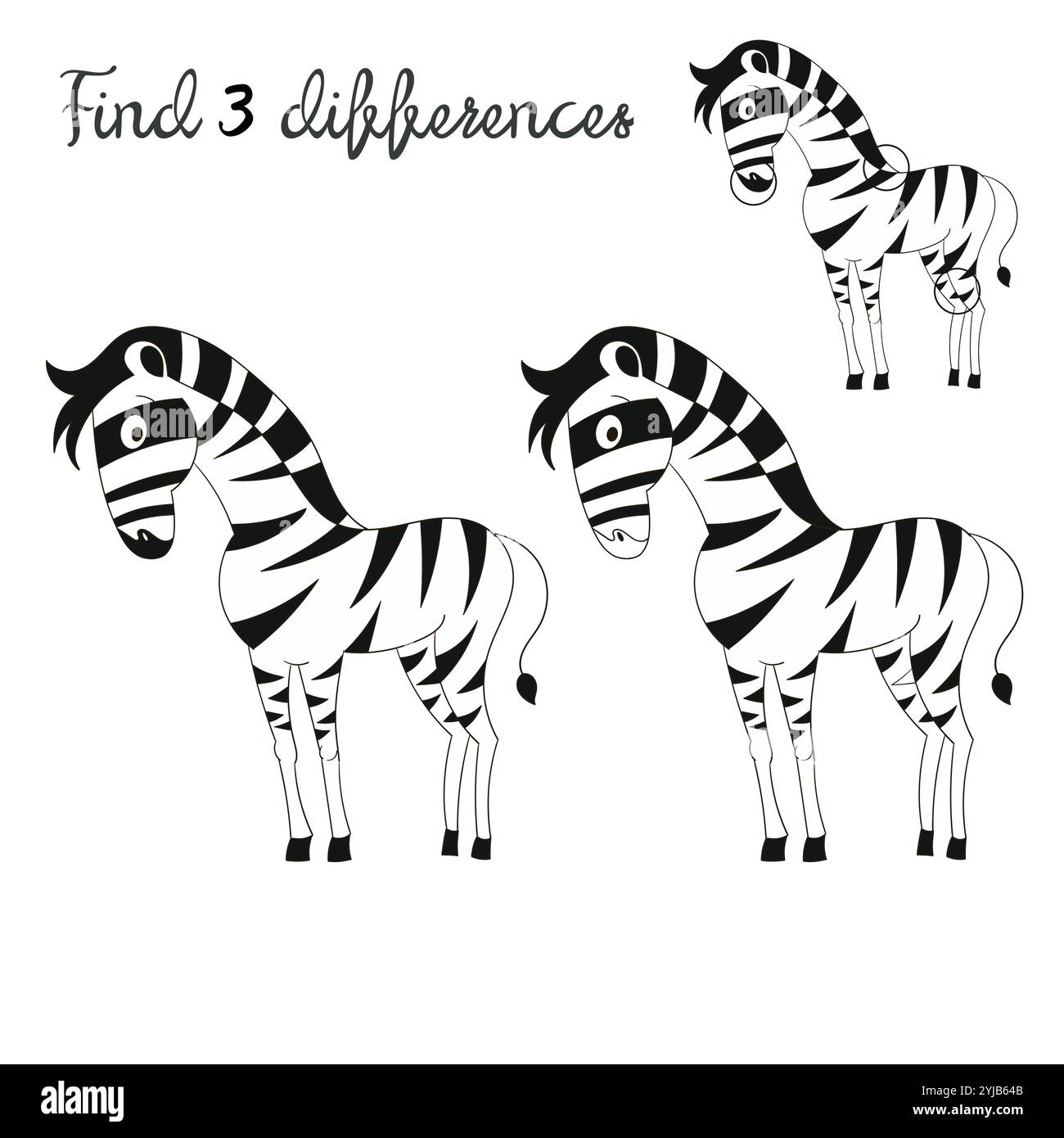 Find differences kids layout for game zebra Stock Vector Image & Art ...