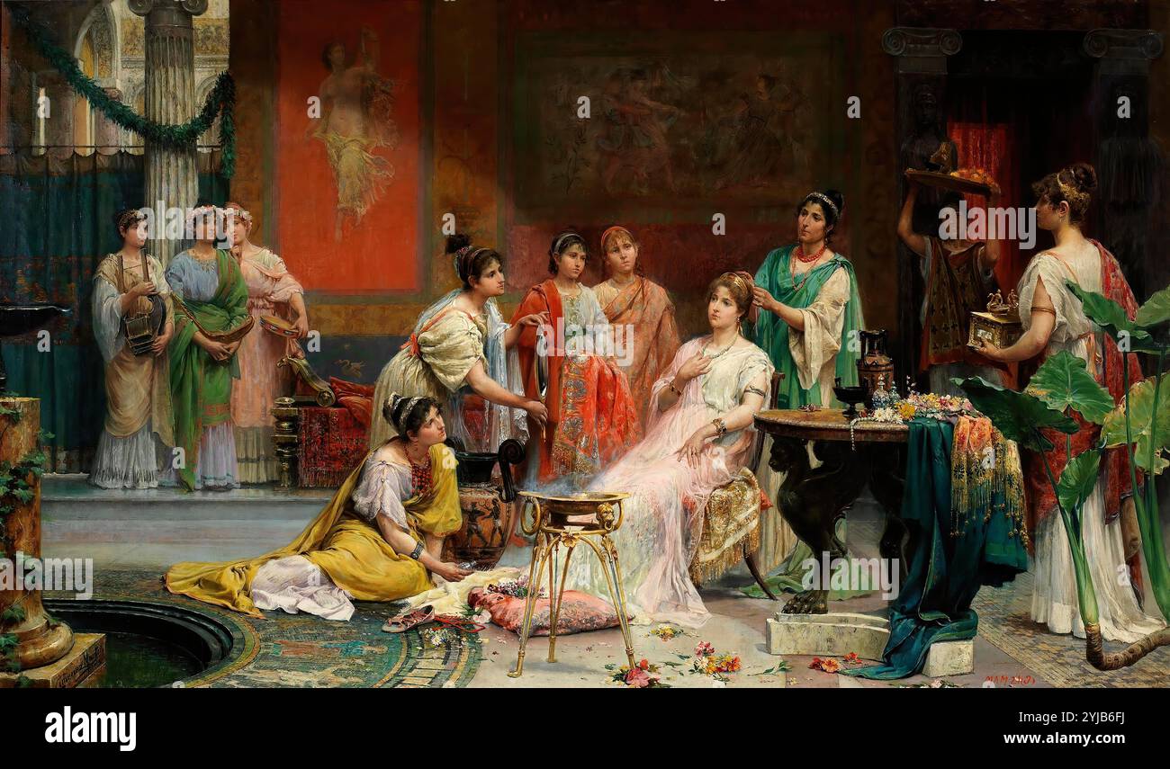 Juan Jiménez Martín / 'The Toilet of a Roman Lady', Late 19th century ...