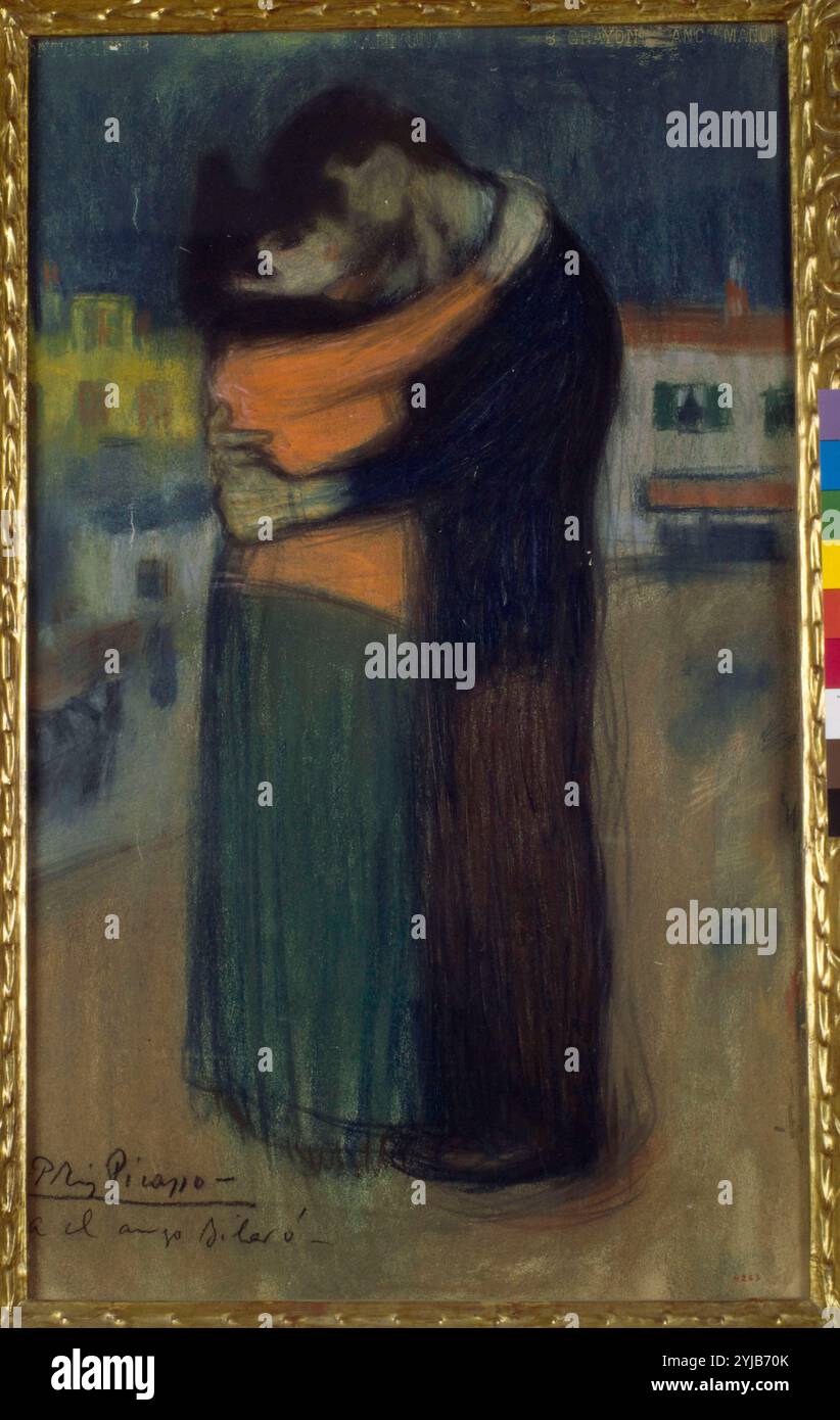 Pablo Picasso / 'The Embrace', 1900, Pastel on paper, 59 x 35 cm, MPB 4 ...