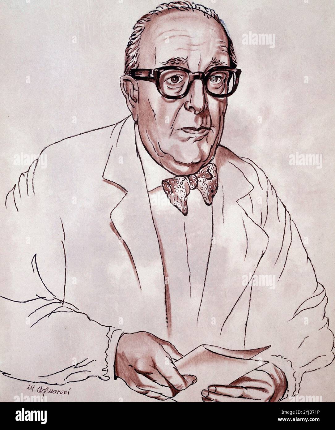 CARLOS JIMENEZ DIAZ. MEDICO ESPAÑOL. MADRID 1898-1967. DIBUJO RETRATO ...