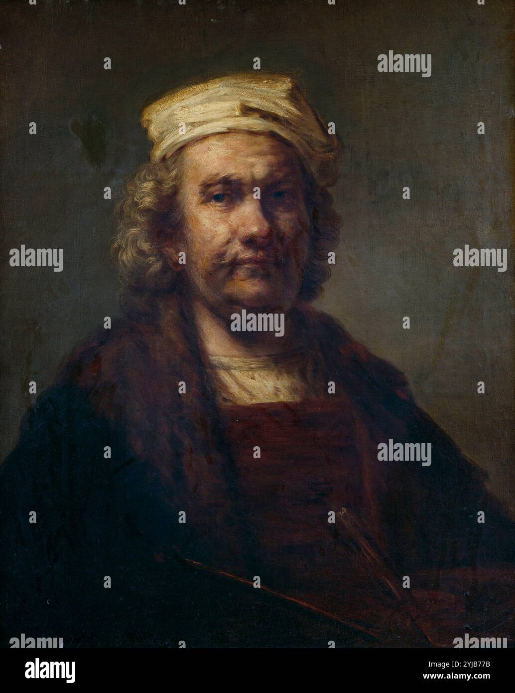 Anonymous (Copy Rembrandt Harmensz van Rijn) / 'Self-portrait', 17th ...