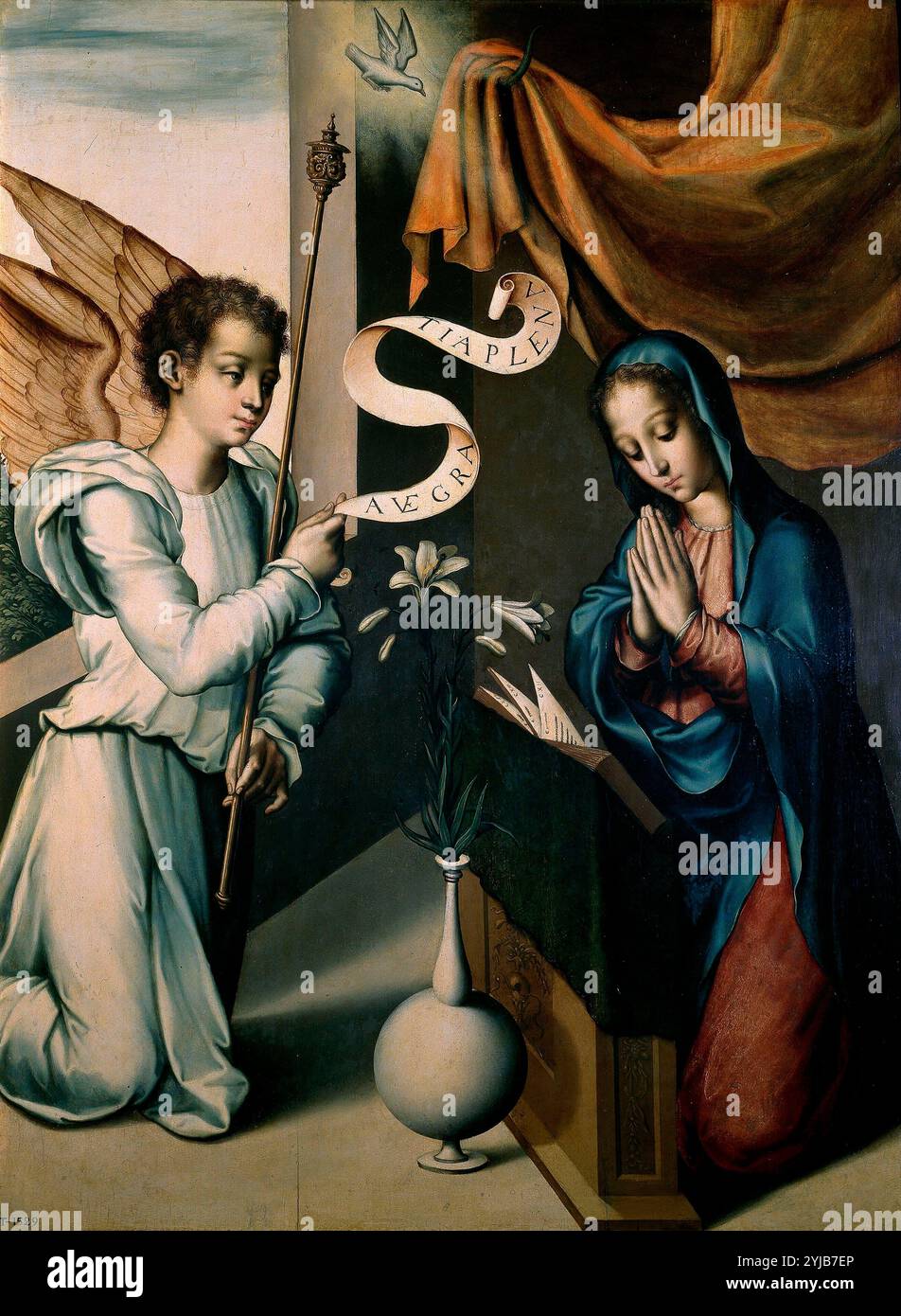 Luis de Morales / 'The Annunciation', ca. 1570, Spanish School, Oil on ...