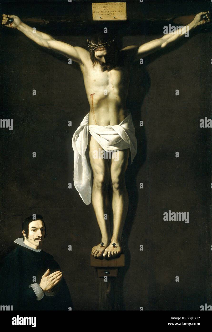 Francisco de Zurbarán / 'Christ Crucified, with the Sponsor', 1640, Spanish School, Oil on ...