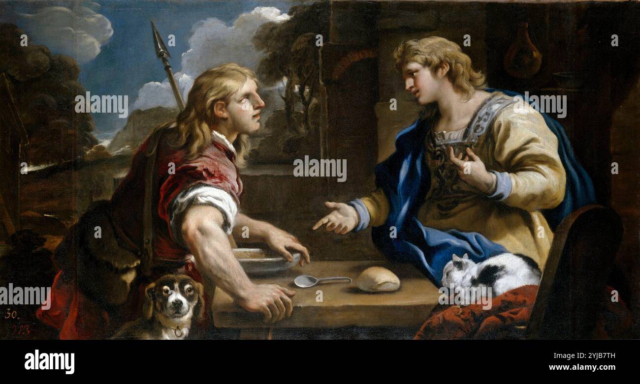 Luca Giordano / Esau and Jacob (The change of the birthright), 1695 ...