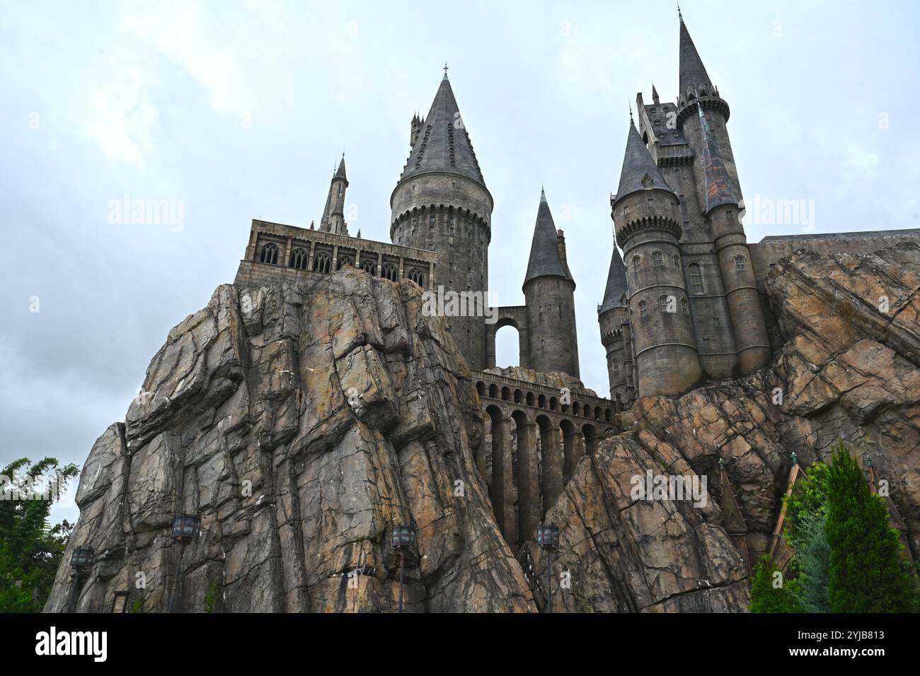 Hogwarts Castle on Rocky Cliff - Wizarding World Stock Photo - Alamy