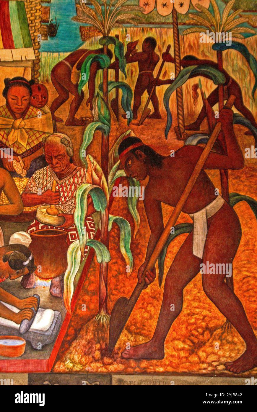 Mural by Diego Rivera. Palacio Nacional.Centro historico. Mexico D.F ...