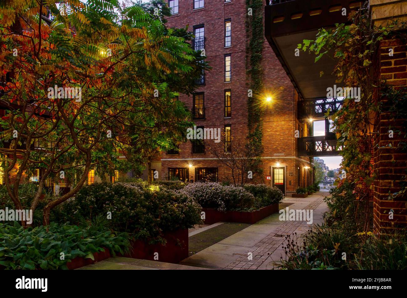 Rotterdam, The Netherlands, October 31, 2024: alley amidst brick ...