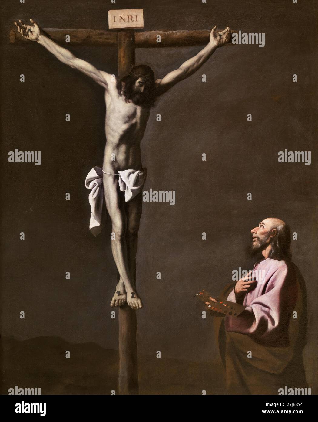 Francisco de Zurbarán / 'Saint Luke as a painter, before Christ on the ...