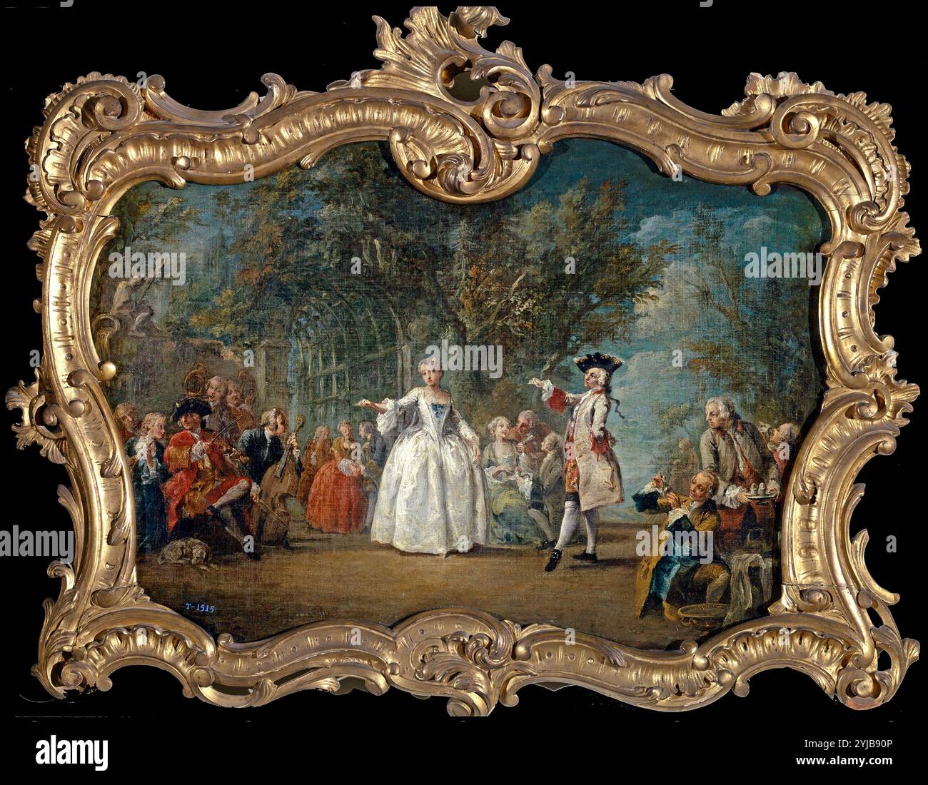 Charles Joseph Flipart / 'Gathering in a Garden', Middle 18th century ...