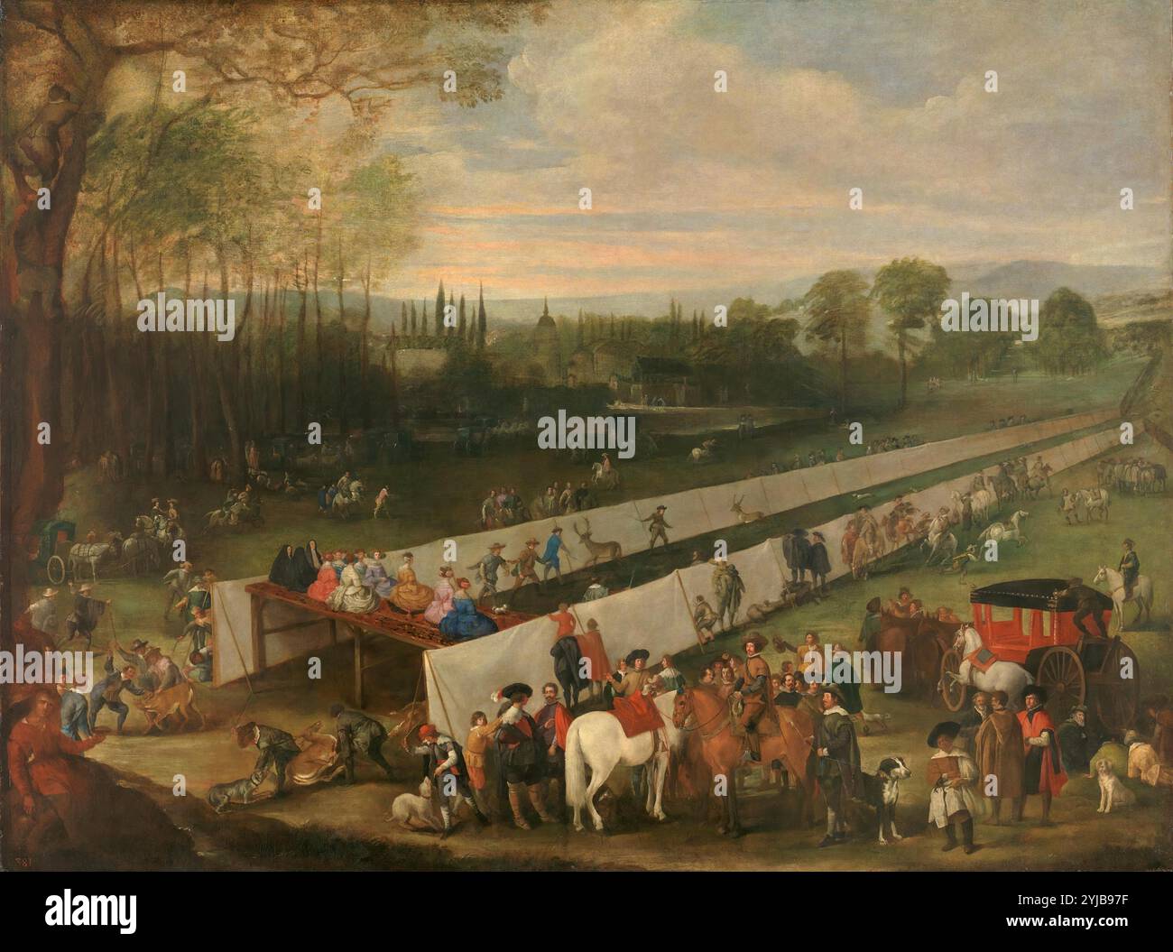 Juan Bautista Martínez del Mazo / 'Stag Hunt at Aranjuez', ca. 1640 ...