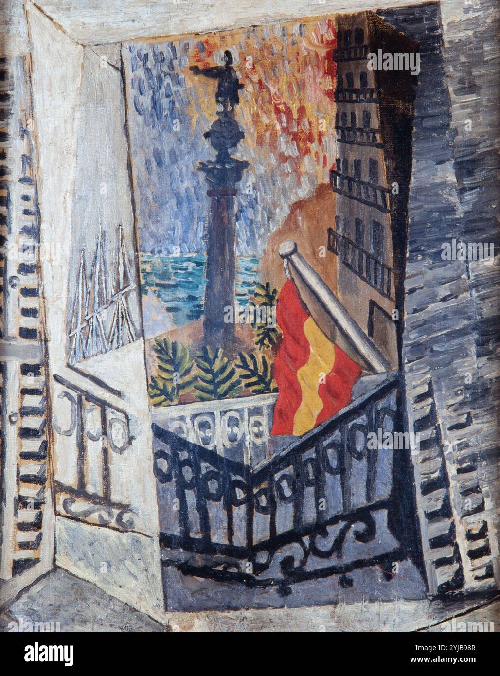 Pablo Picasso / 'The Passeig of Colom', 1917, Oil on canvas, 40,1 x 32 ...