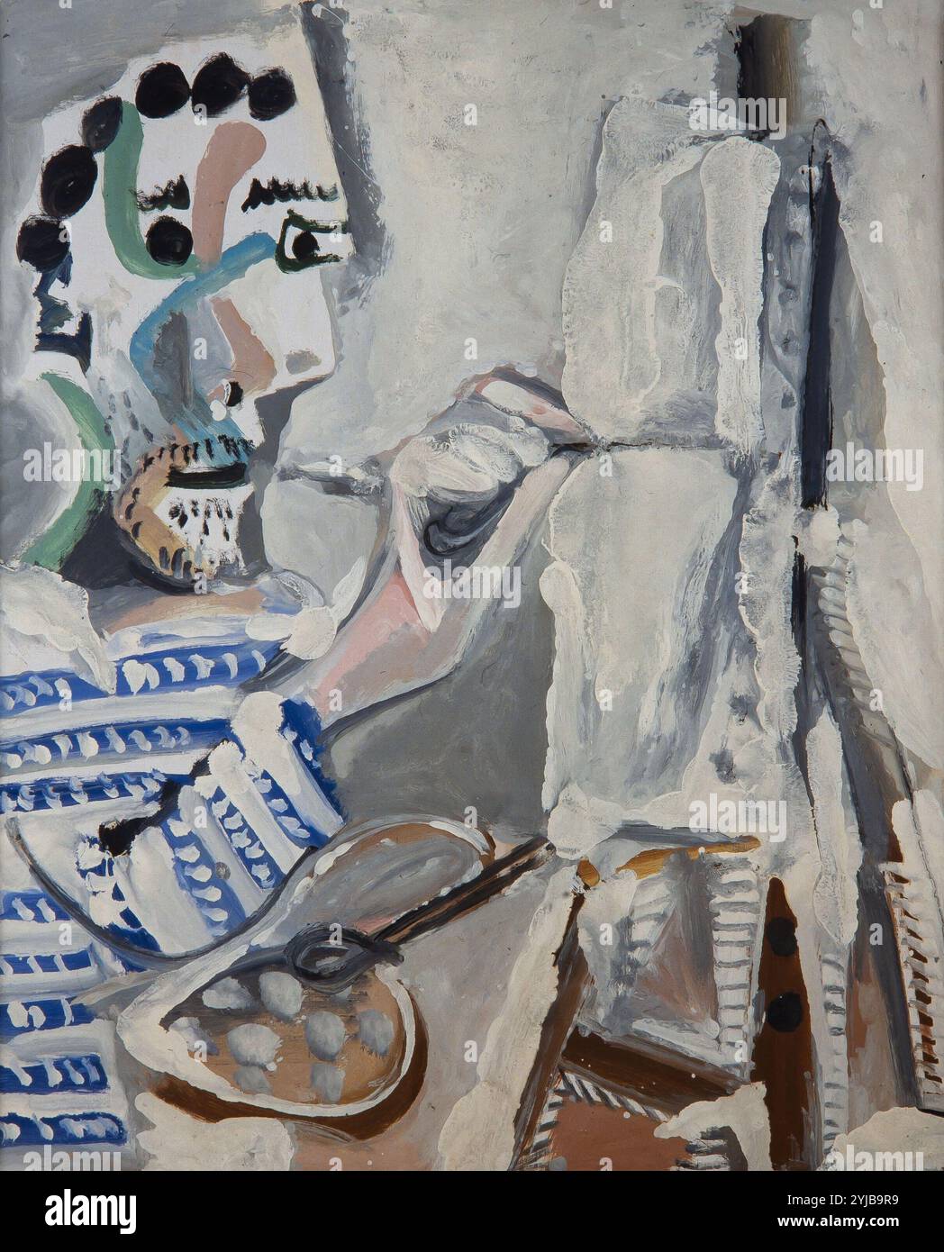 Pablo Picasso / 'Painter working', 1968, Oil and ripolin on canvas, 100 ...