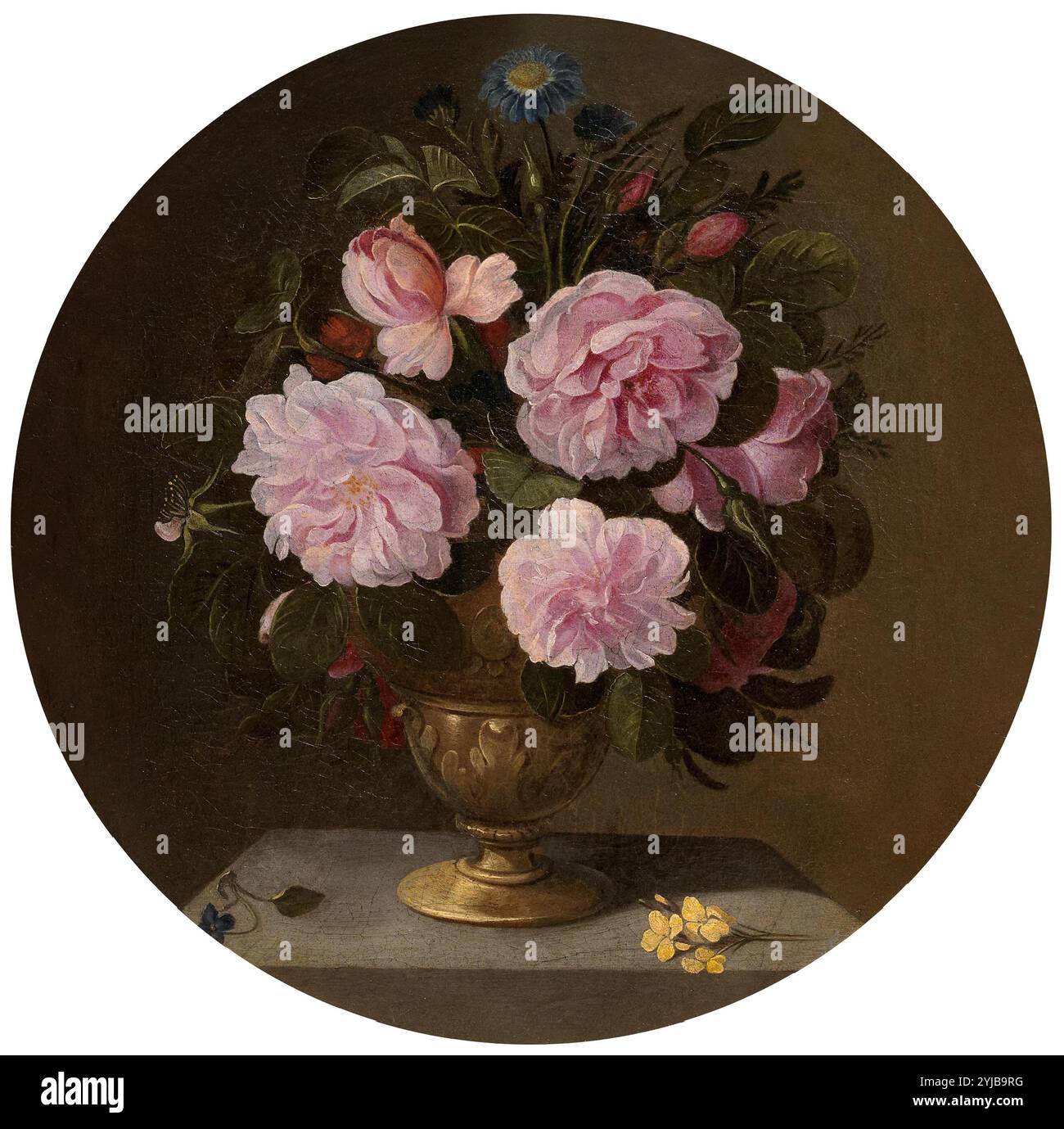 Pedro Camprobín / 'Jarrón de bronce con rosas', 17th century, Spanish ...