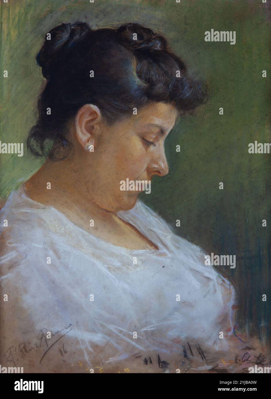 Pablo Picasso / 'Portrait of the Artist's Mother', 1896, Pastel on ...