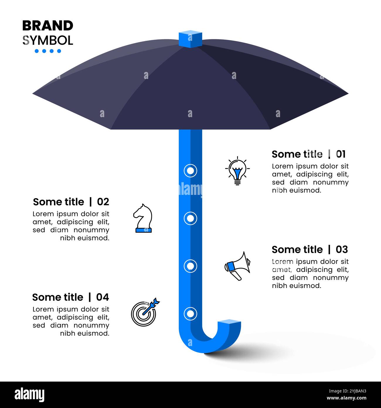 Infographic template with icons and 4 options or steps. Umbrella. Can ...