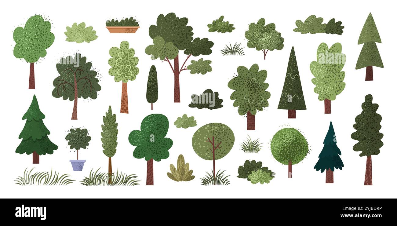 Set decorative trees hi-res stock photography and images - Alamy