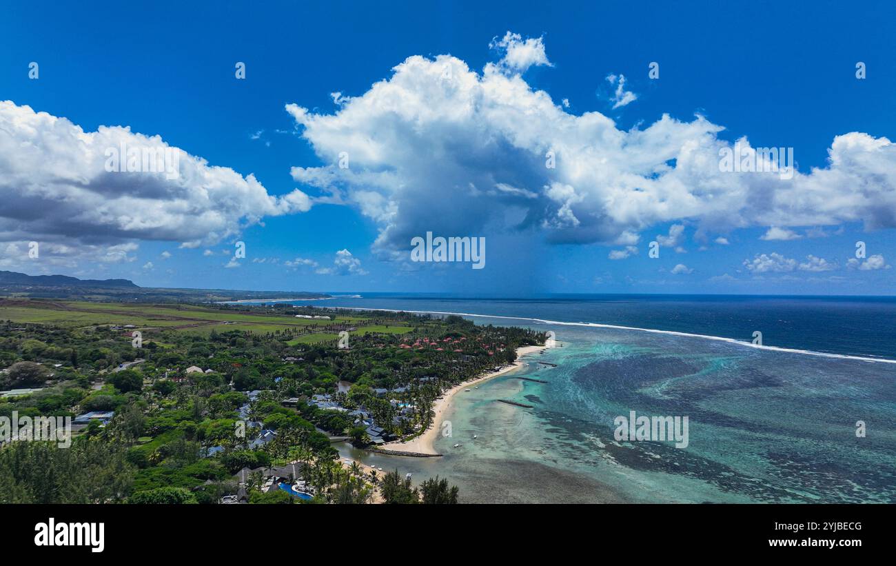 An aerial photograph showcasing the stunning landscape of a beach and ...