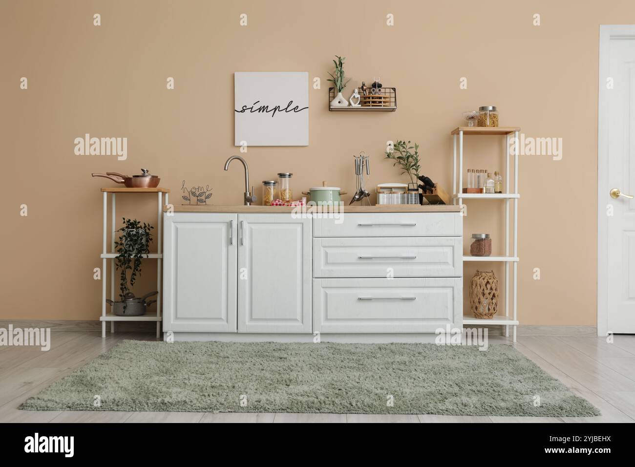 Interior kitchen shelf units hi-res stock photography and images - Alamy