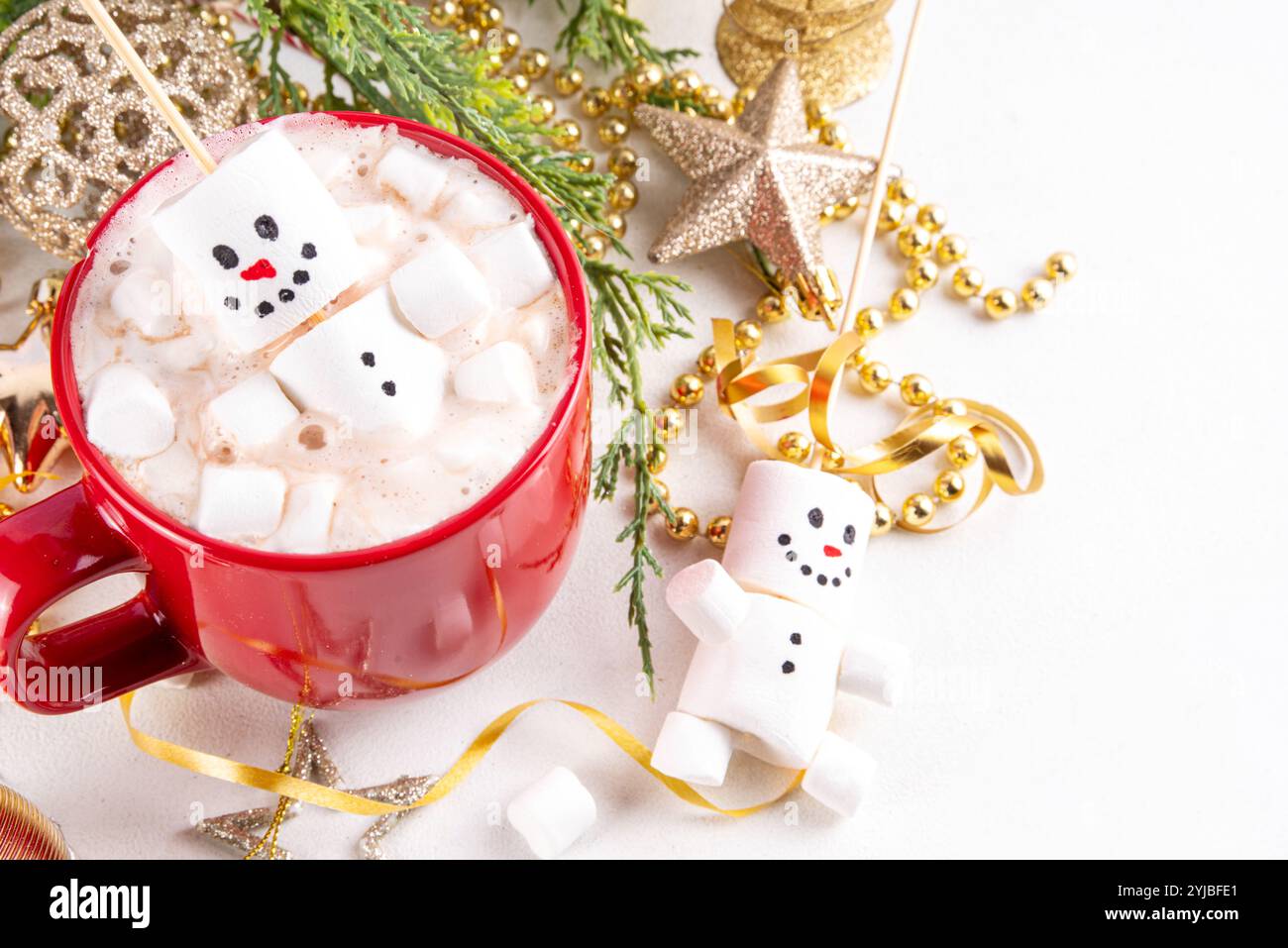 Christmas hot chocolate with funny dancing snowman creative made with ...