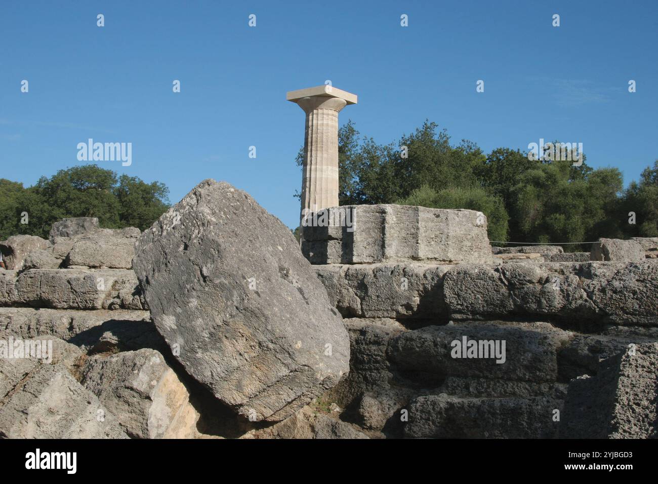 Olympia. Temple of Zeus. Ancient Greek temple. Doric order.c.472-456 BC ...