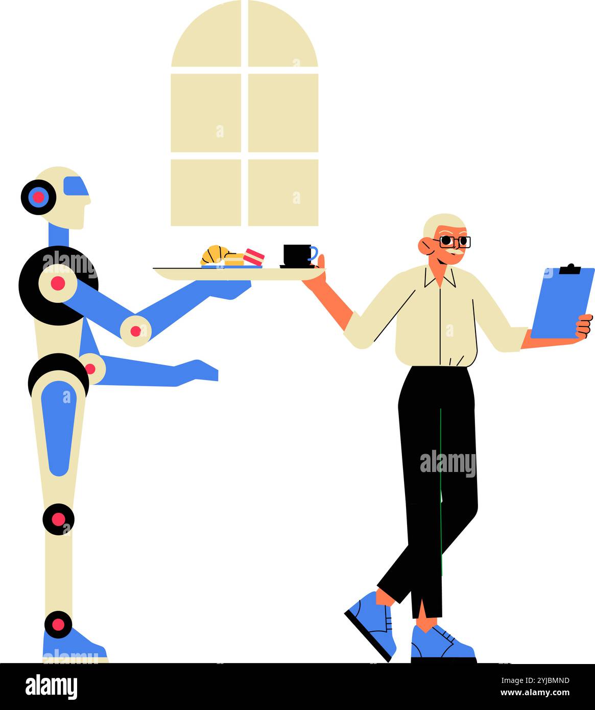Robot waiter Stock Vector Images - Alamy