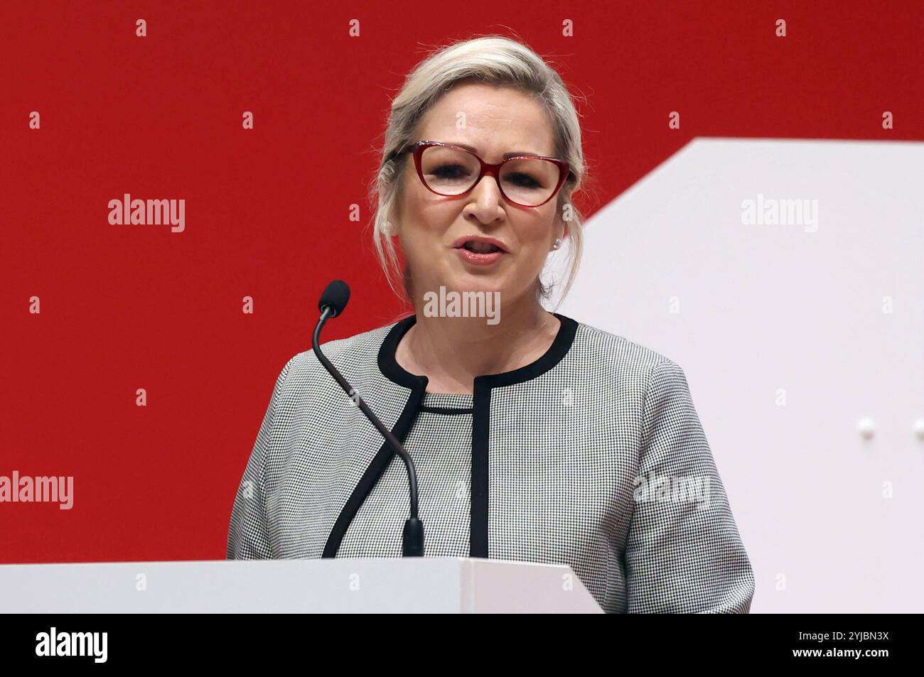 First Minister Michelle O'Neill speaking during day three of Global Innovation Summit 2024, in ...