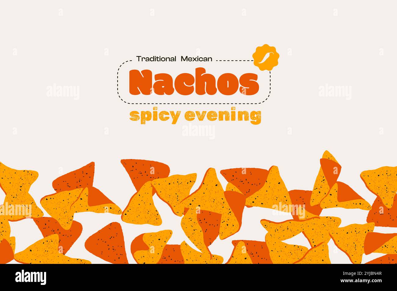 Nachos doodle flyer. Spicy snack cartoon poster, mexican chips for ...