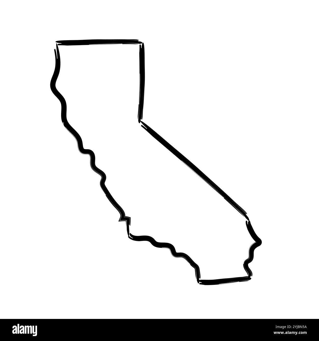California map outline concept sketch. Isolated vector graphics hand ...