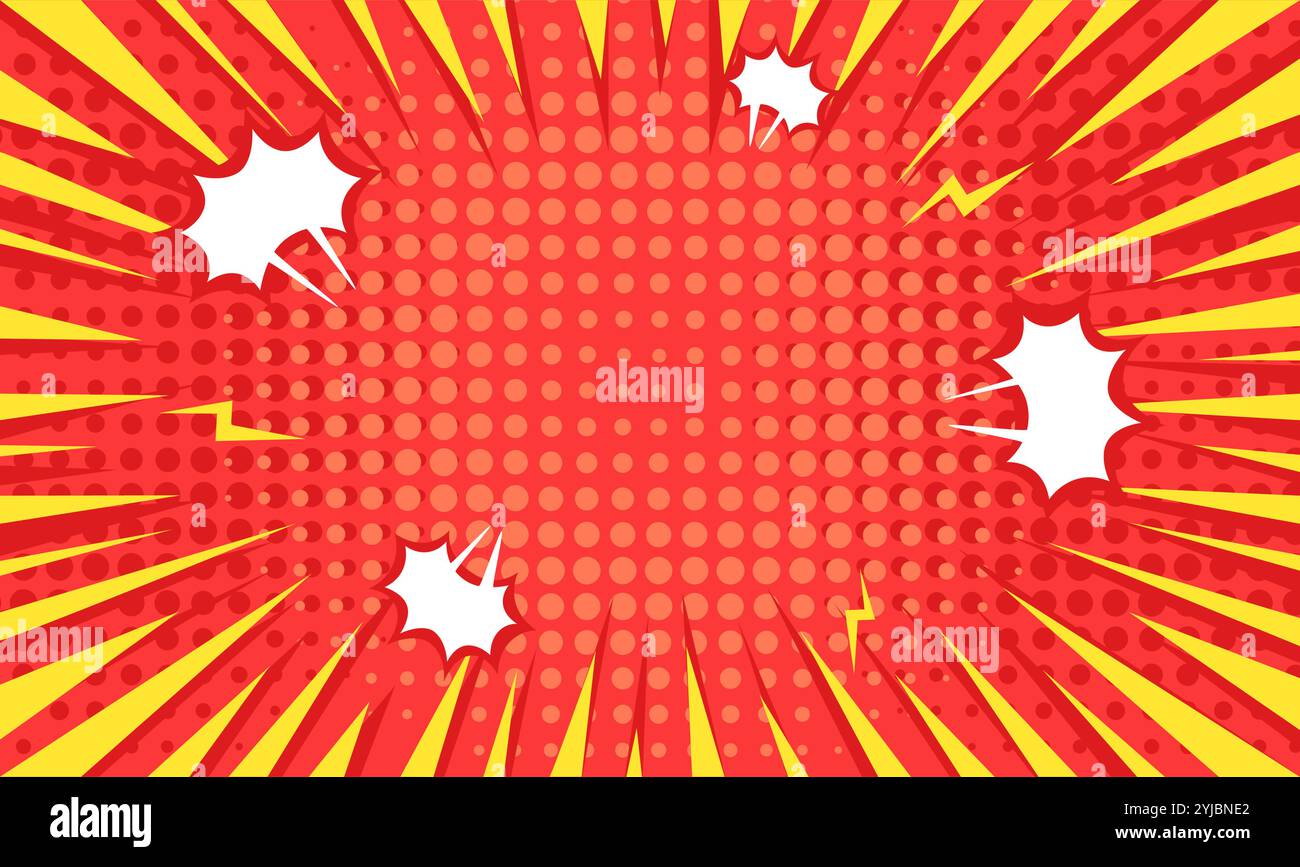 Cartoon comic background. Electric energy lightning effect frames for ...