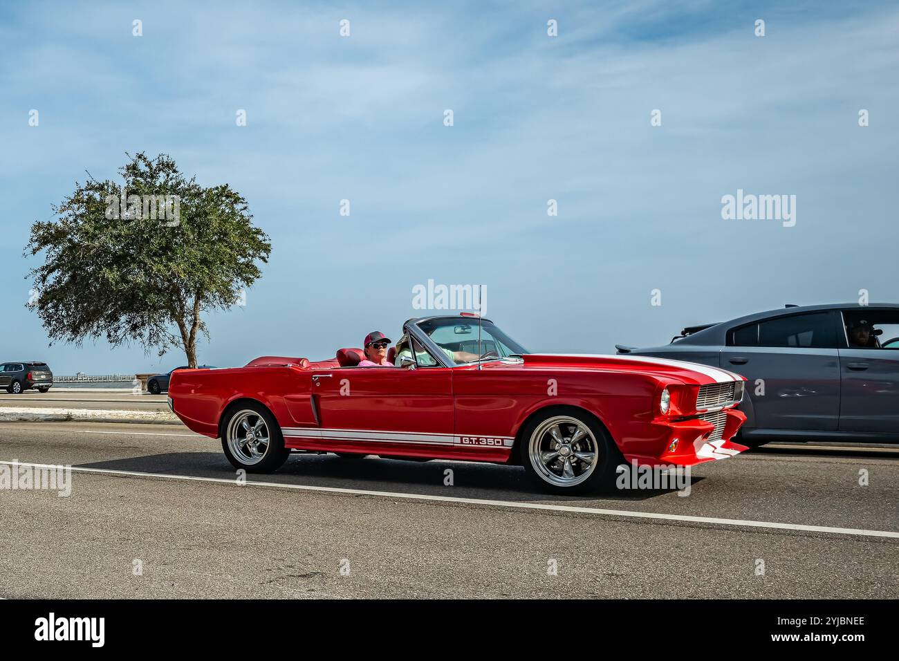 Gulfport, MS - October 04, 2023: Wide angle front corner view of a 1965 ...