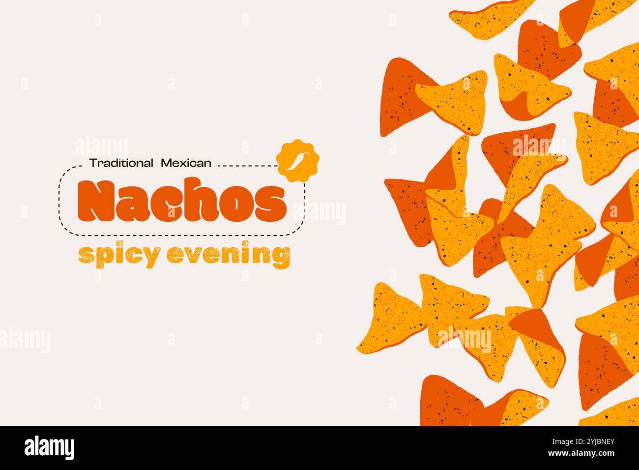 Nachos banner. Cartoon framing with corn chips snack, mexican food ...