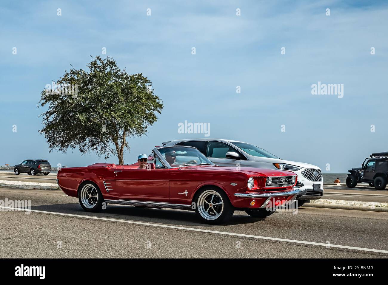 Gulfport, MS - October 04, 2023: Wide angle front corner view of a 1966 ...
