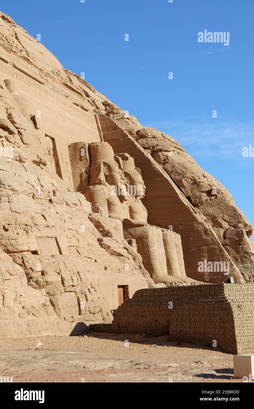 giant sandstone statues of Abu Simbel temple historical heritage site ...