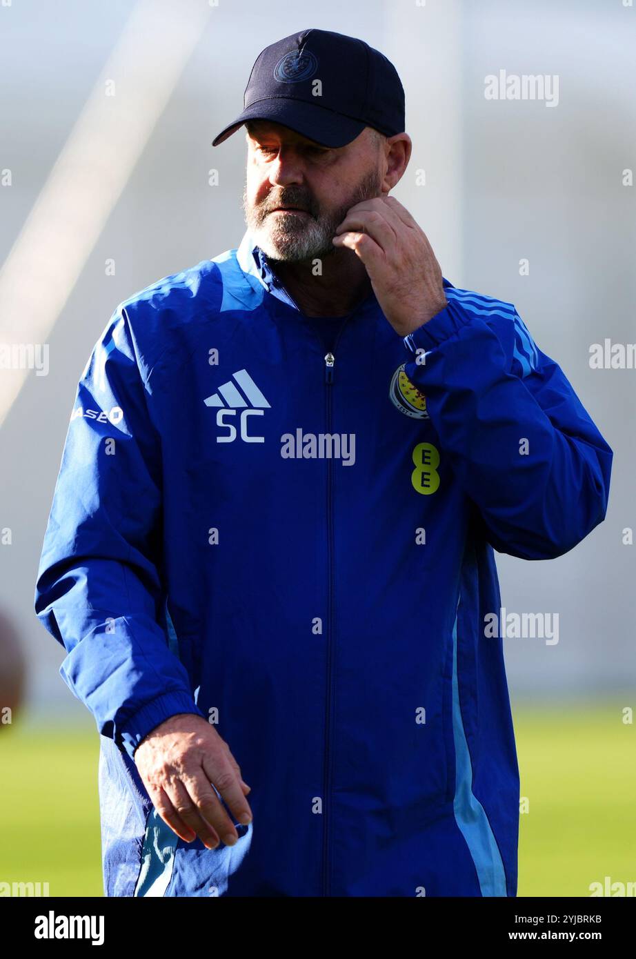 Scotland manager Steve Clarke during a training session at Lesser ...