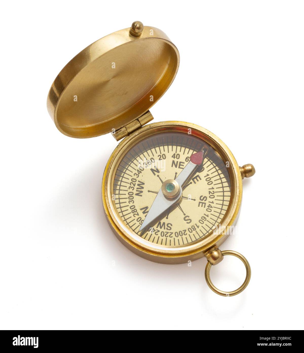Antique brass compass on map hi-res stock photography and images - Alamy