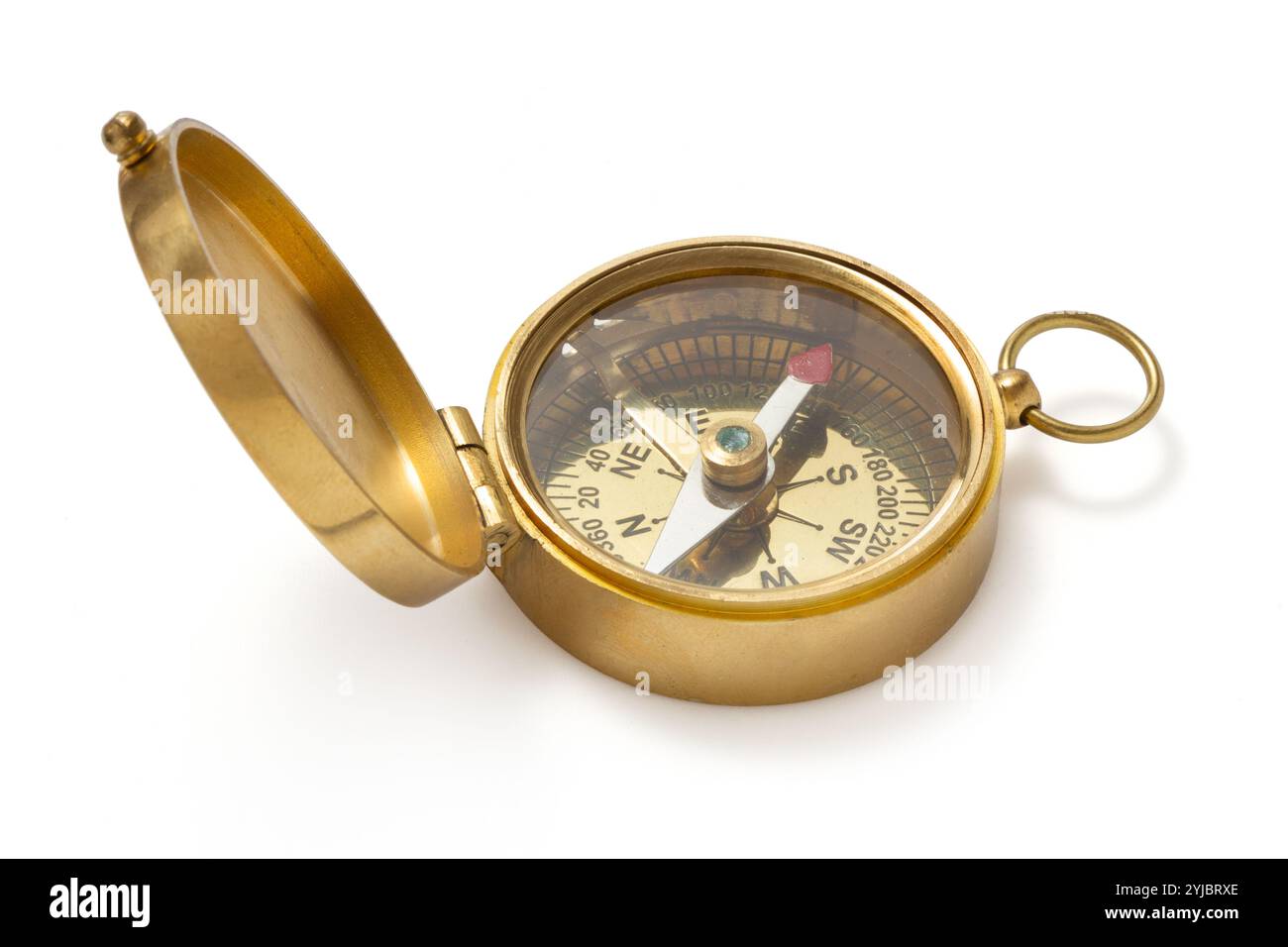 Antique brass compass on map hi-res stock photography and images - Alamy
