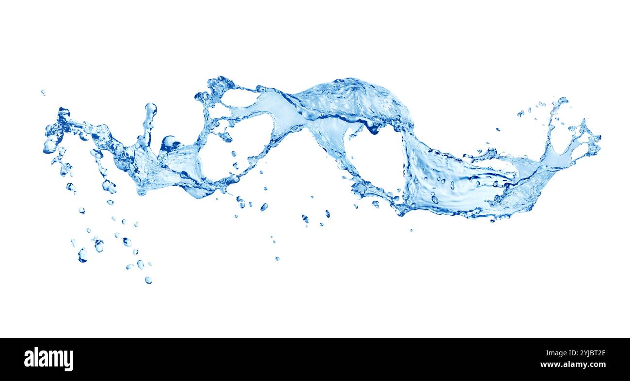 Water splash with water drops isolated on white Stock Photo - Alamy