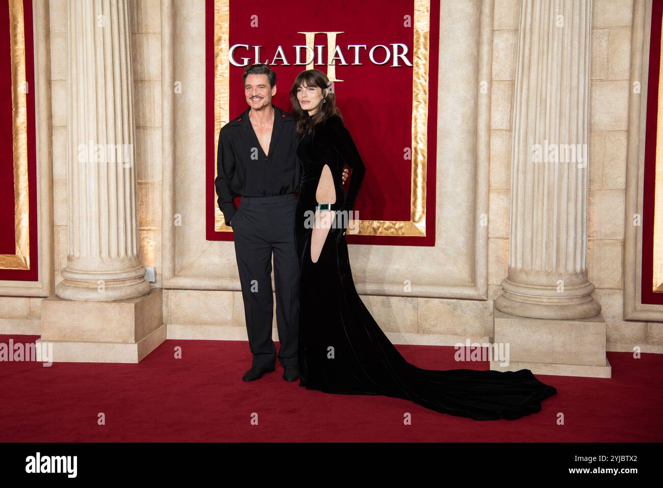 London, UK. 13th Nov, 2024. Pedro Pascal and Lux Pascal attend the "Gladiator II" The Royal Film ...