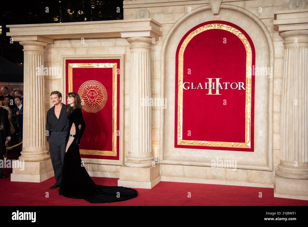London, UK. 13th Nov, 2024. Pedro Pascal and Lux Pascal attend the "Gladiator II" The Royal Film ...