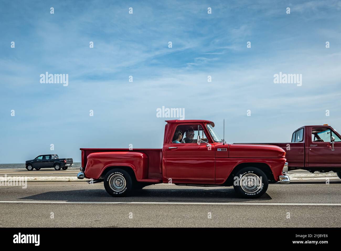 Gulfport, MS - October 04, 2023: Wide angle side view of a 1965 ...