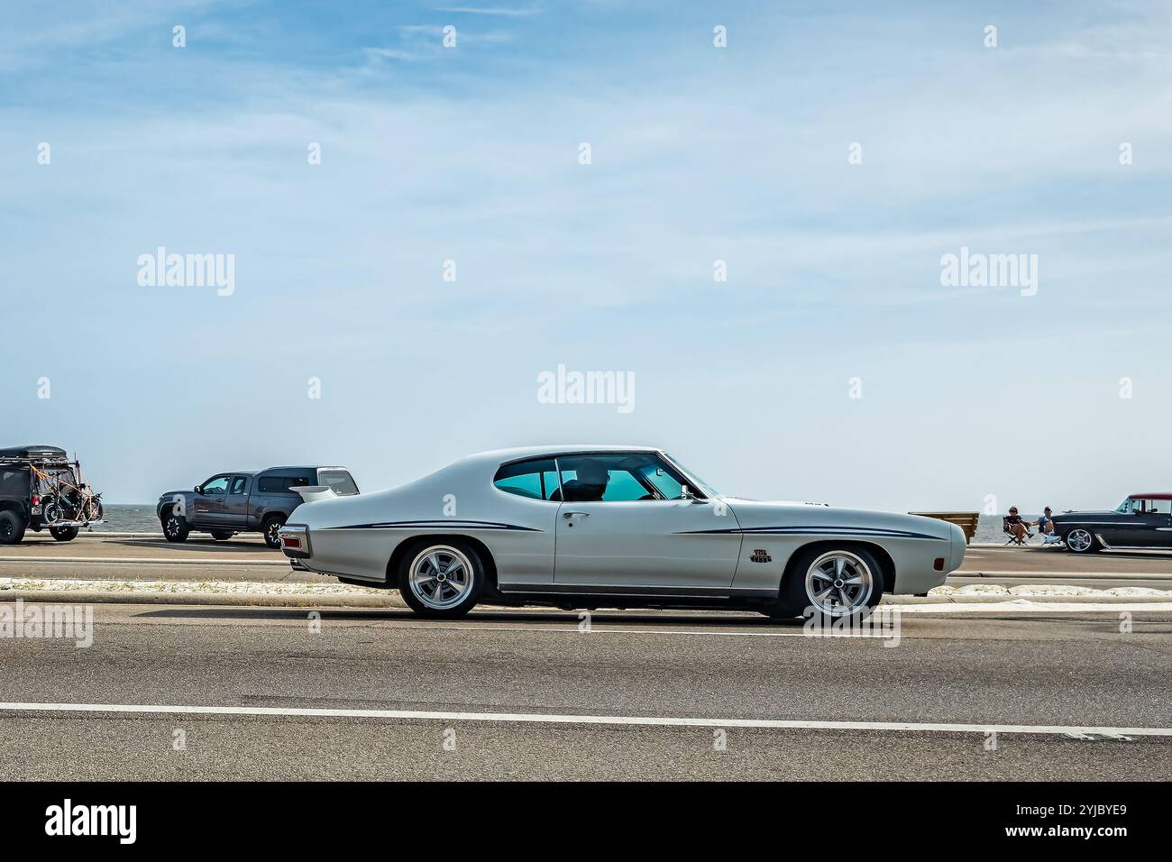 Gulfport, MS - October 04, 2023: Wide angle side view of a 1970 Pontiac ...