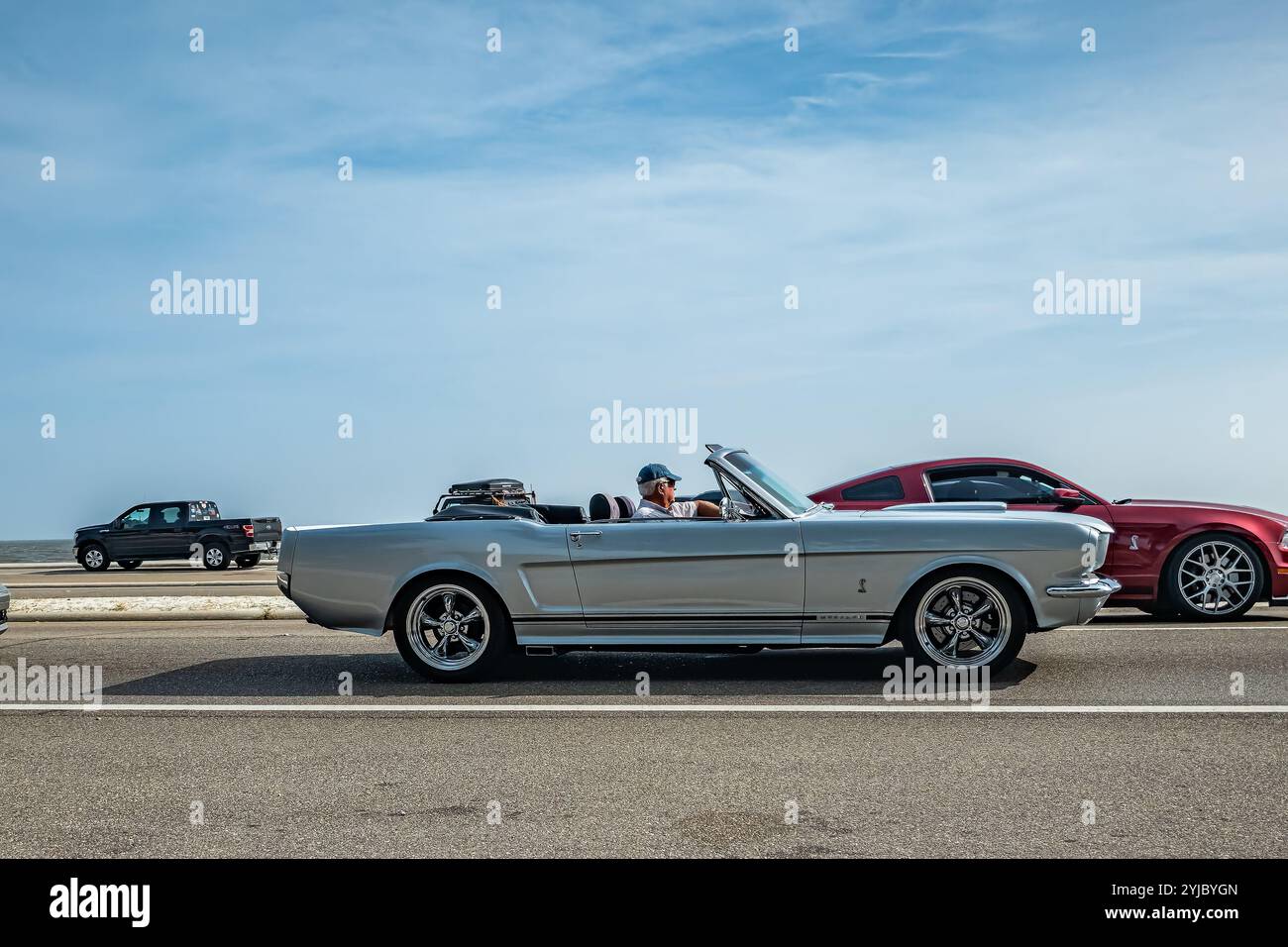 Gulfport, MS - October 04, 2023: Wide angle side view of a Customized ...