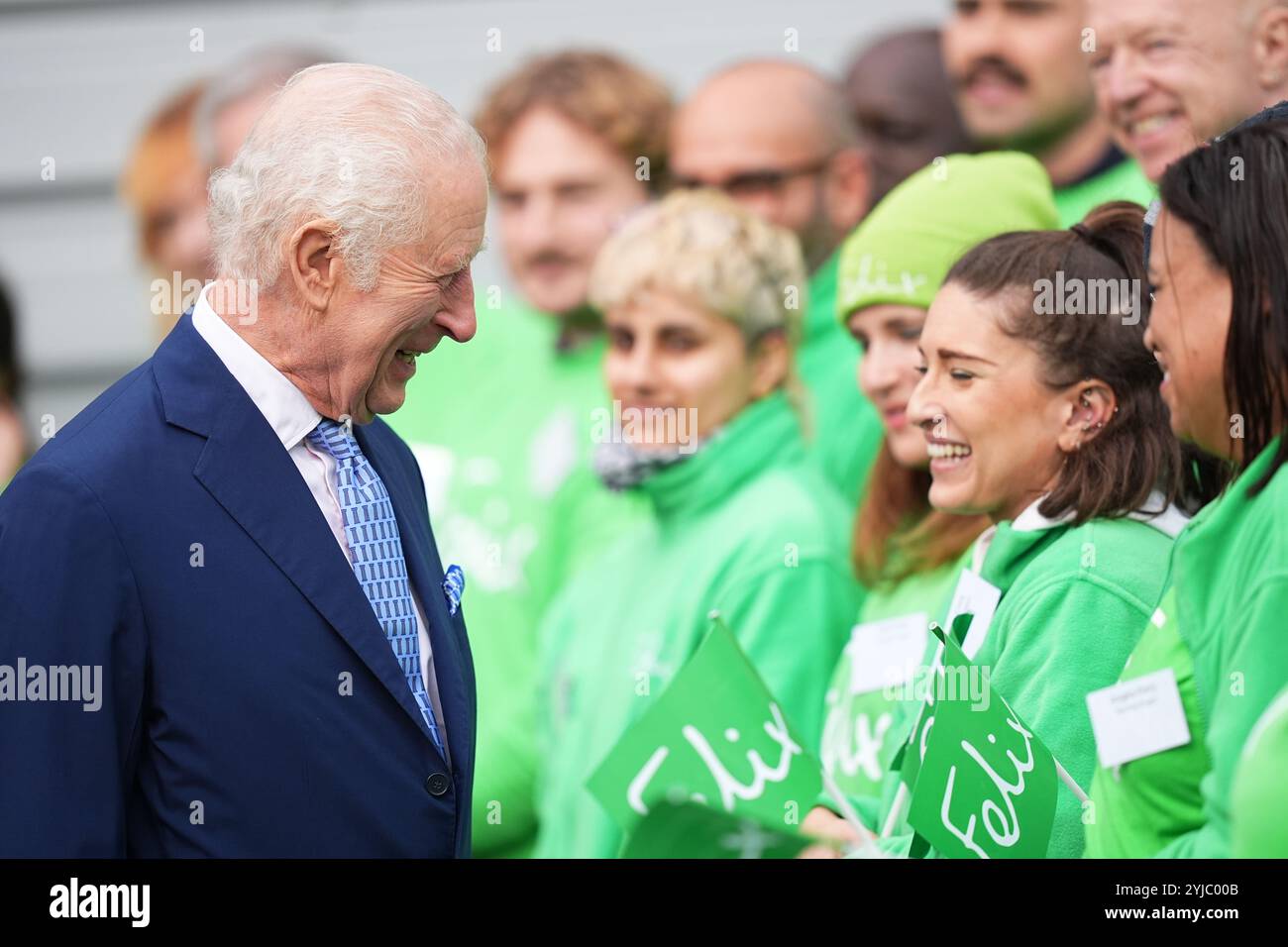 King Charles III leaves following the opening of the first Coronation ...