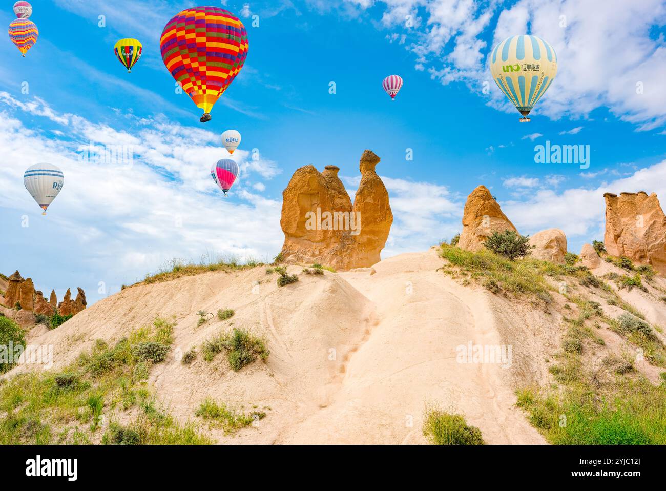 Air balloons in Cappadocia-Devrent Valley(Imagination Valley). Turkiye ...