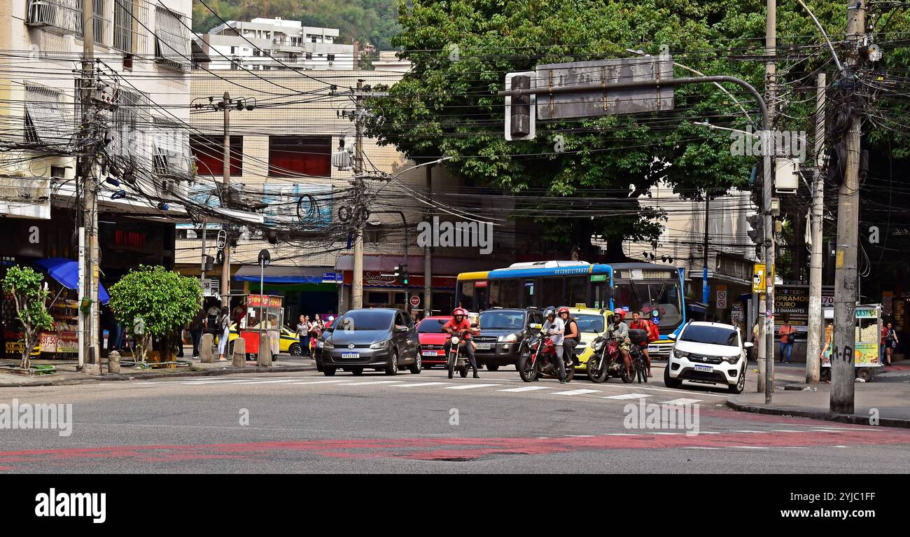 RIO DE JANEIRO, BRAZIL - September 19, 2024: Typical street on Tijuca ...