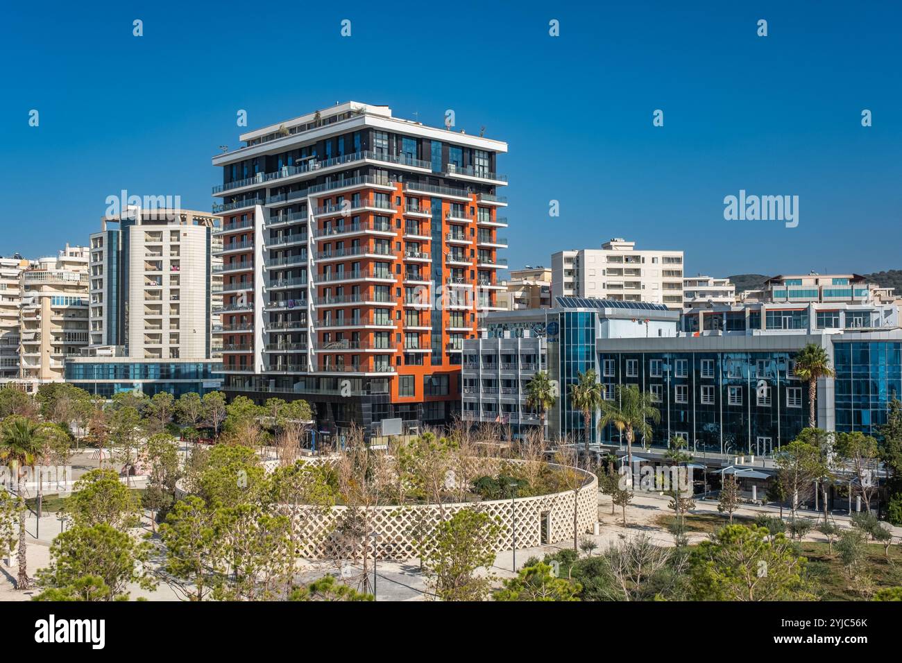 Vlore Albania city center with new apartment buildings and hotels ...