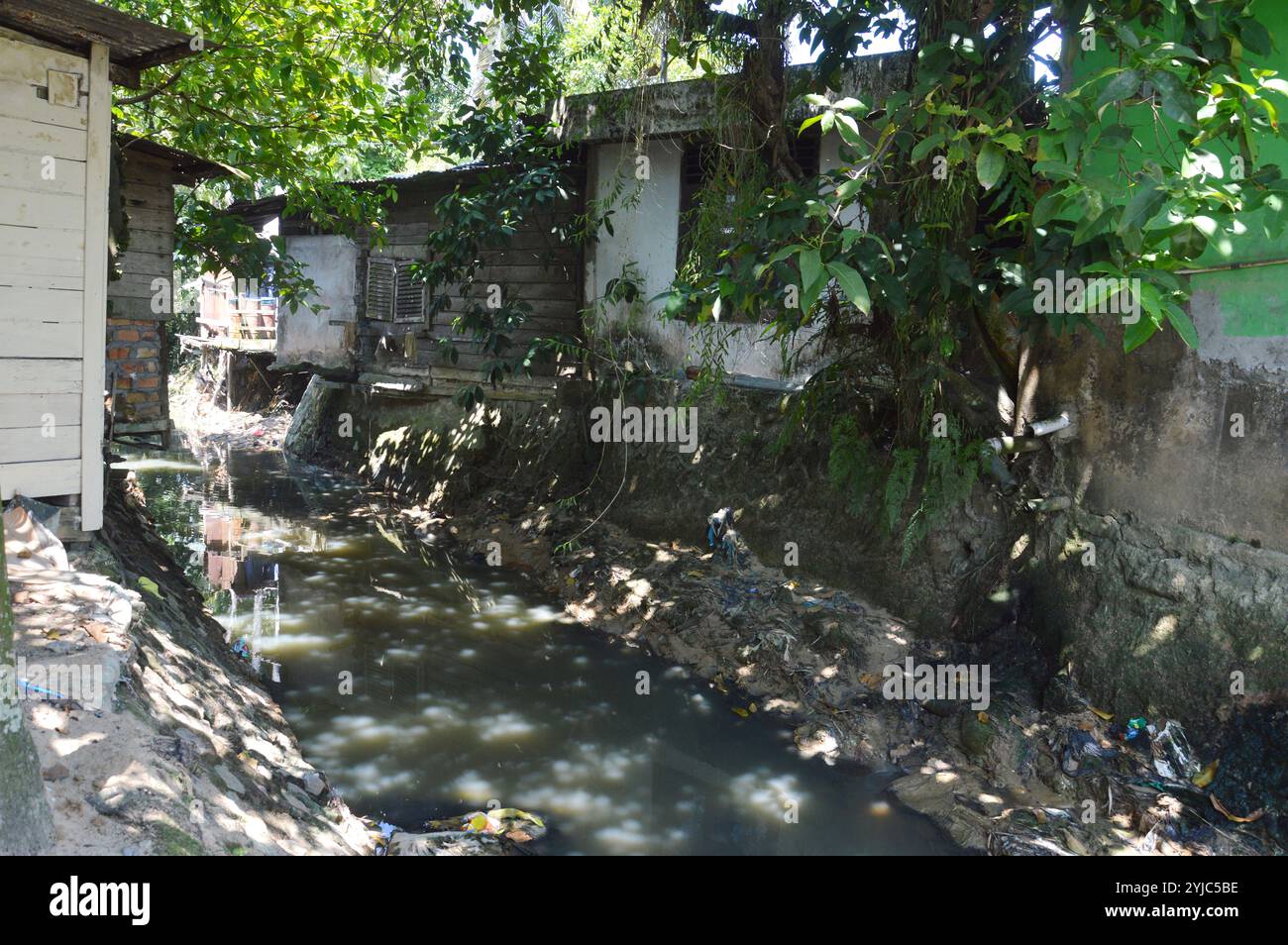 river ditch in residential areas Stock Photo - Alamy