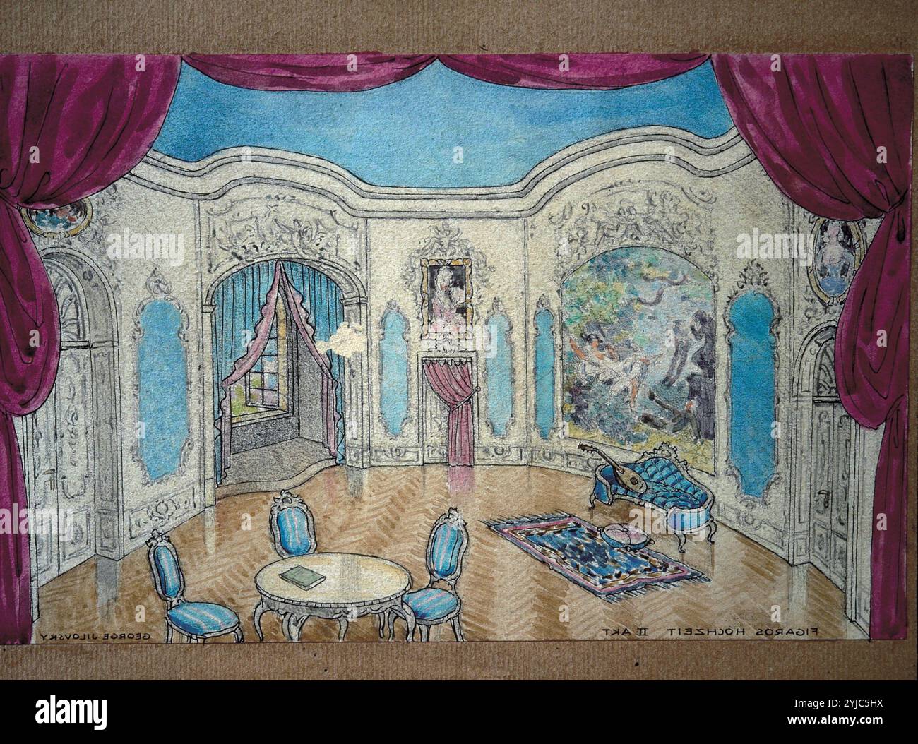Set design for Mozart Marriage of Figaro by George Jilovsky for New ...