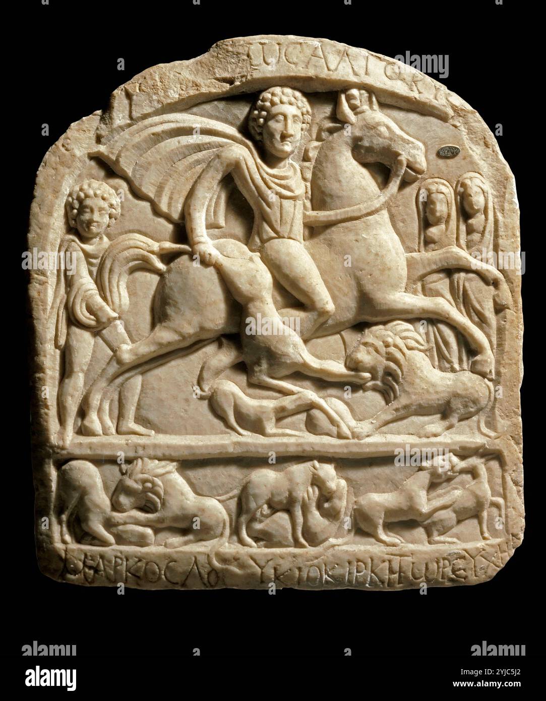 Funerary relief with figure of warrior, Thracian, Stone, from Plovdiv ...